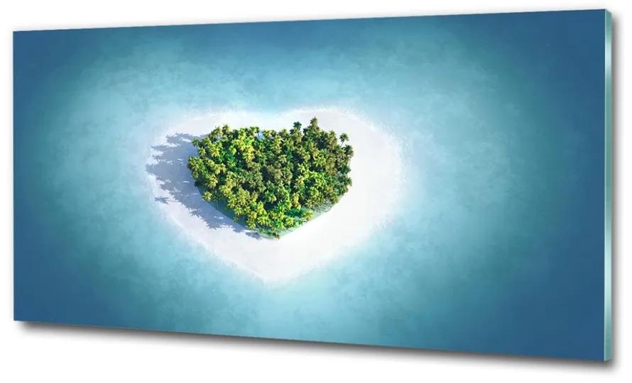 Wallmuralia Fotoobraz na skle Ostrov tvar srdce 100x50