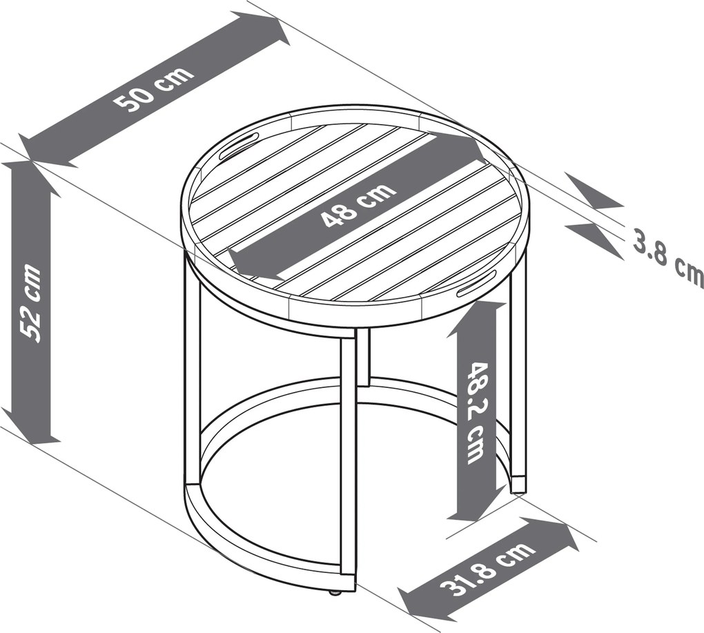 Tchibo - Zahradní odkládací stolky s odnímatelnými podnosy - barva: černá