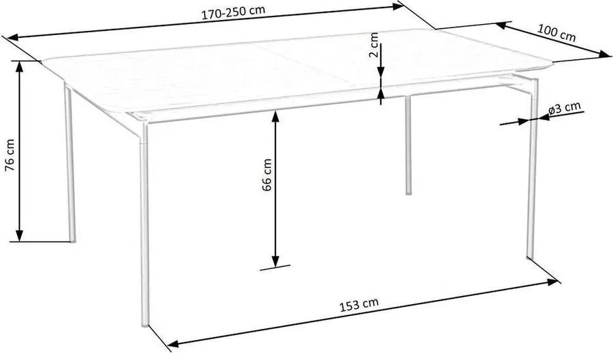Jídelní stůl Tragano, dub / černá