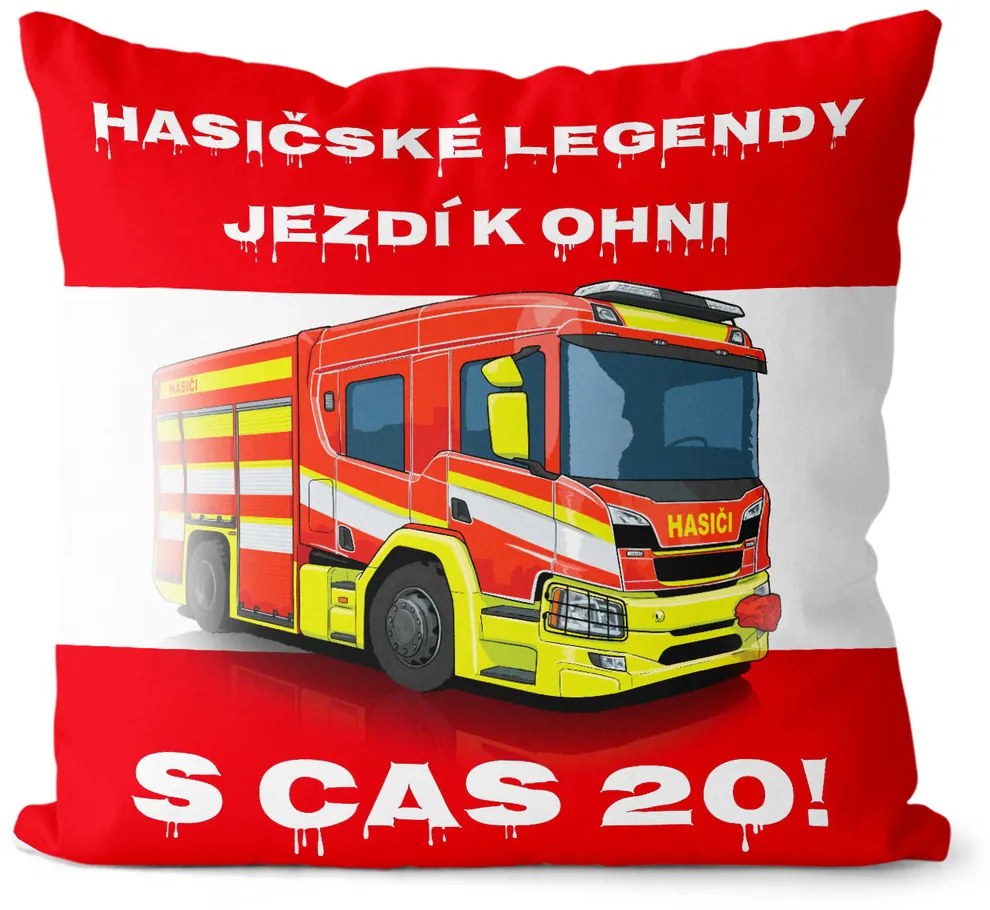 Polštář Hasičské legendy – CAS 20 (Velikost: 55 x 55 cm)
