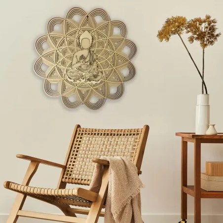 Vyřezávaná dřevěná 3D mandala na stěnu | SENTOP PR0459