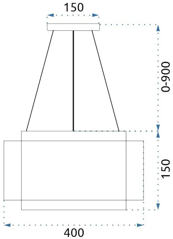 Toolight, LED závěsné stropní svítidlo 40cm APP1000-CP, černá-zlatá, OSW-07551