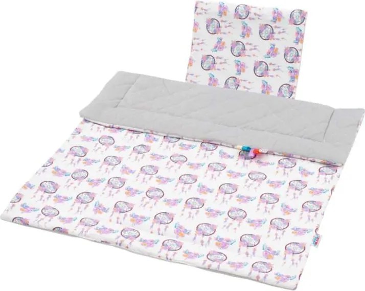 Oboustranný Set z Velvet do kočárku New Baby lapač snů šedý