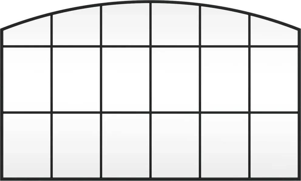 vidaXL Nástěnné zrcadlo černé 100 x 60 cm oblouk železo [358639]