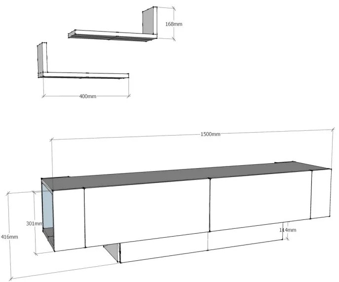 TV stolek MATERA 150 cm bílý