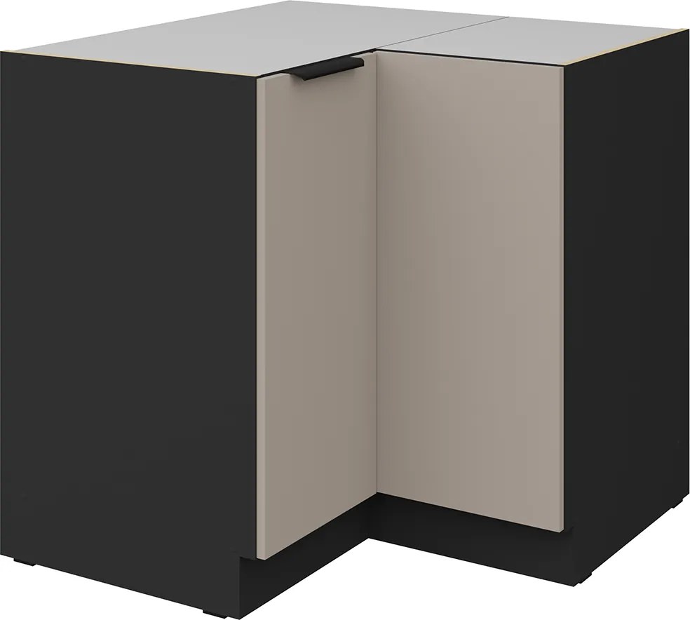 ARIA cb | dolní skříňka 90x90 DN 2F rohová s policí | 90x90 cm | černá/béžová