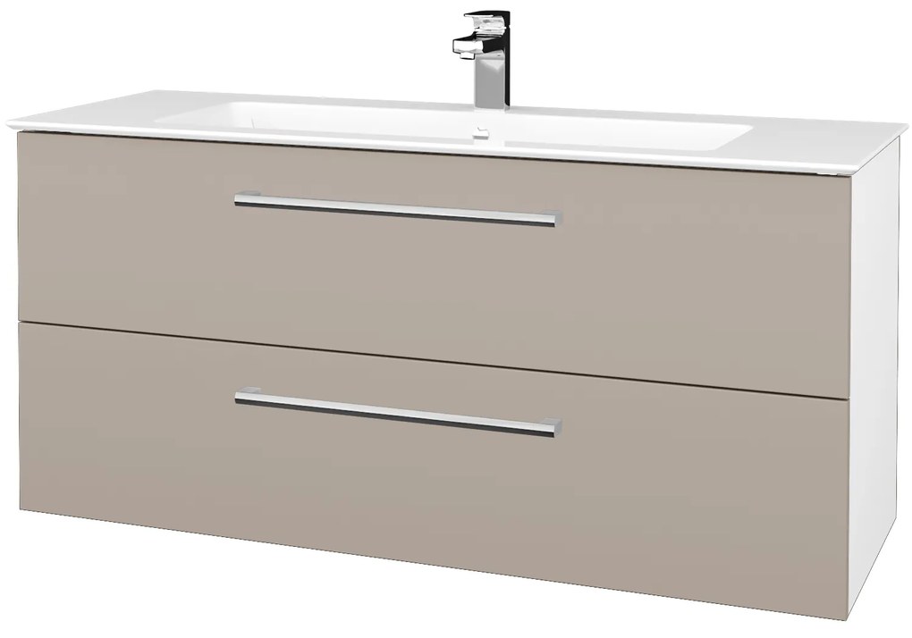 Dřevojas Koupelnová skříň GIO SZZ2 120 Varianta: N01 Bílá lesk / Úchytka T02 / M01 Bílá mat