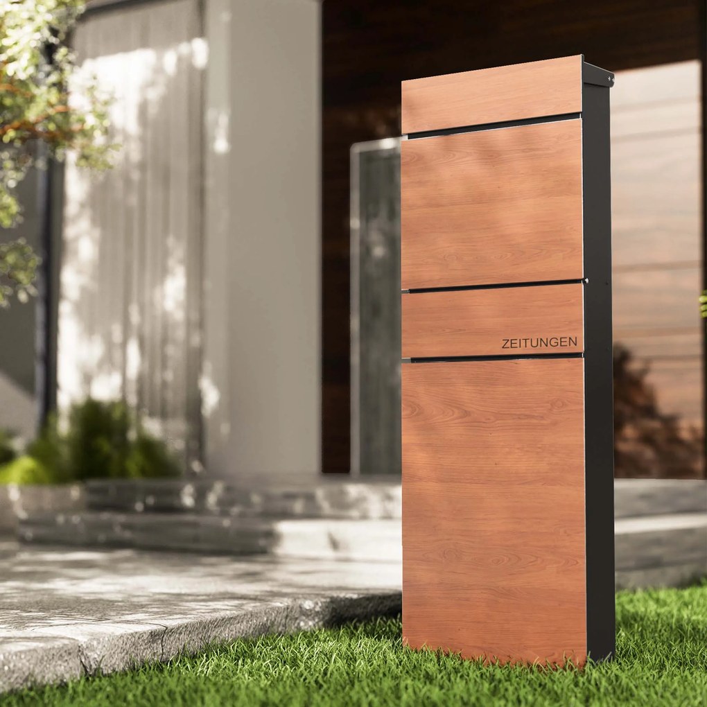 Poštovní schránka Wiltec – 395 × 142 × 1150 mm (65097)