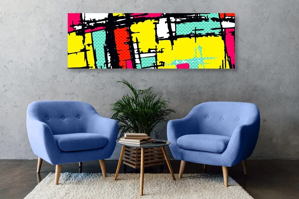 Obraz mladistvý pop-art Varianta: 120x40