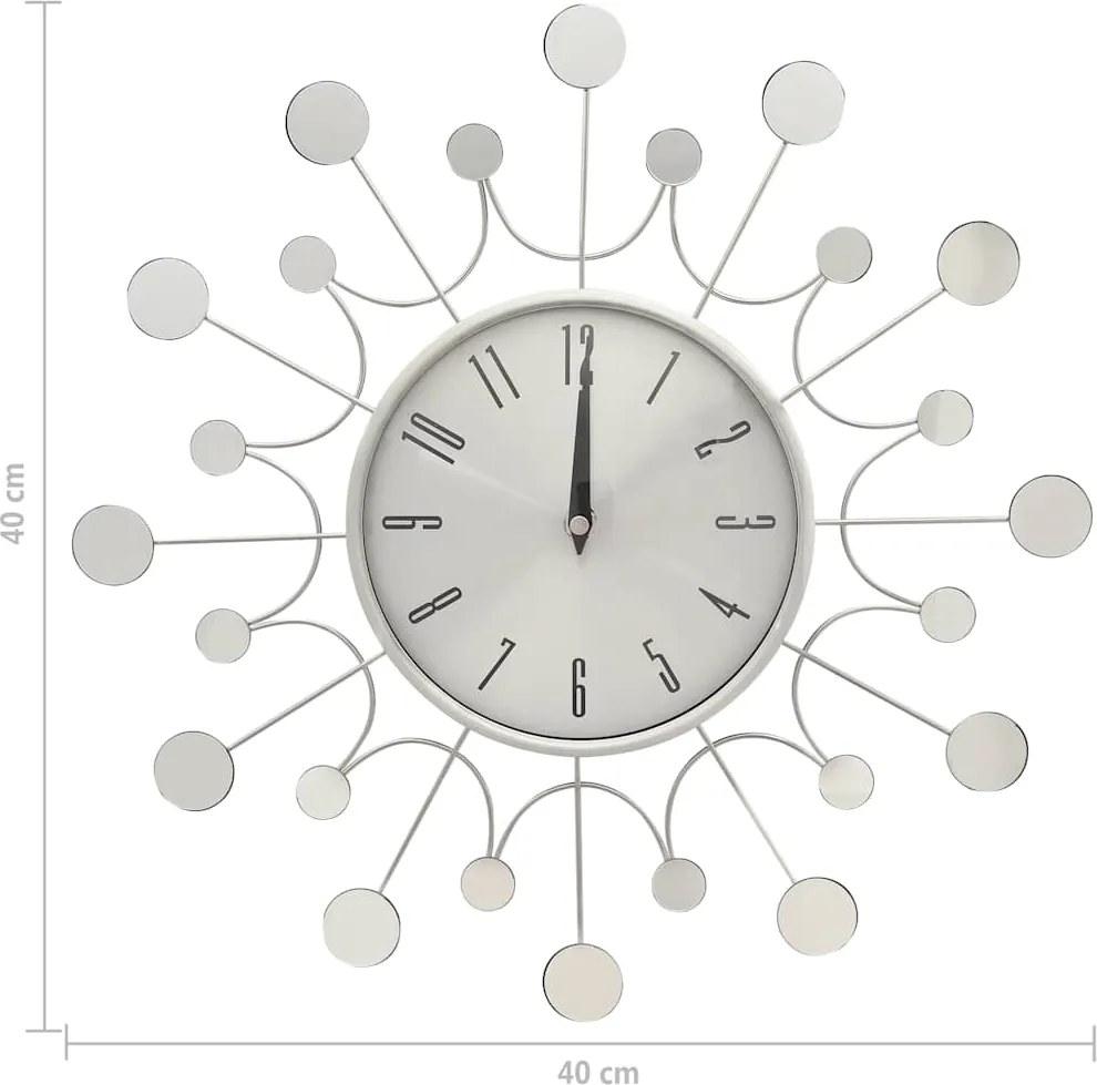 325165  Wall Clock Silver 40 cm Metal 325165