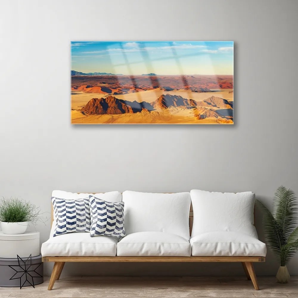 Obraz na skle Poušť Nebe Krajina 120x60 cm