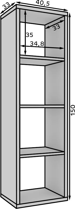 ADRK Furniture Regál Cleo II BS-CLE-II-S