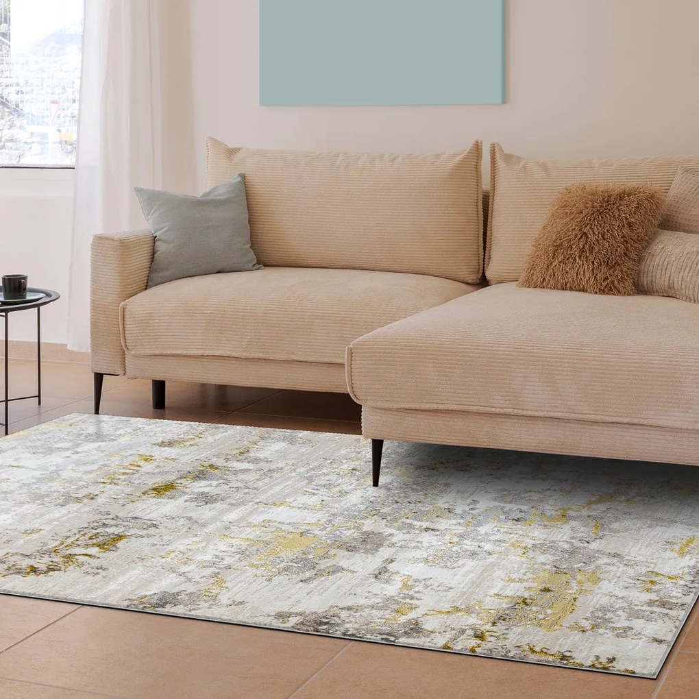 Dywany Łuszczów, Kusový koberec Bliss Z199AZ127 cream/gold, 120x170, béžová, kancelář