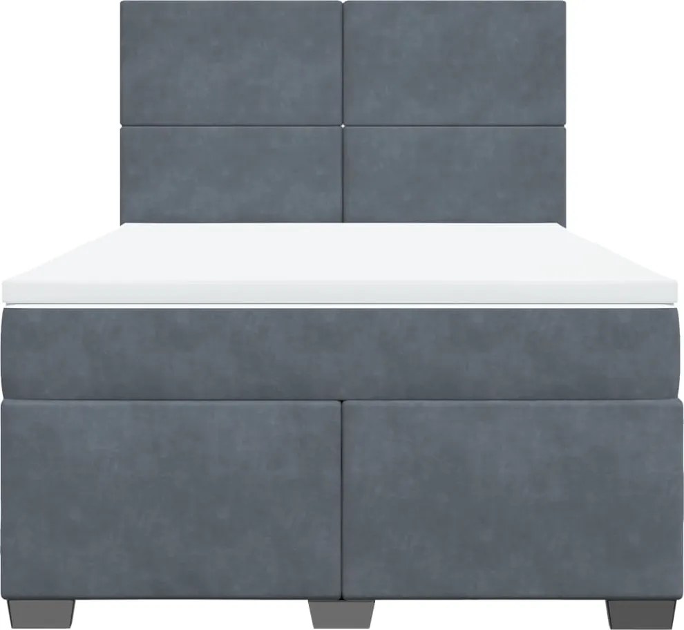 Box spring postel s matrací tmavě šedá 160x200 cm samet 3293249