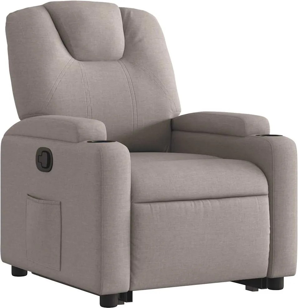 Zvedací polohovací křeslo taupe textil 3204376