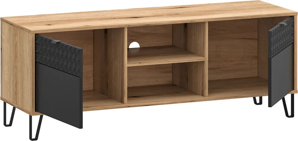 TV stolek 2d (P) dub evok / černý Bellano