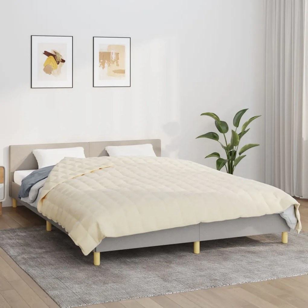 Zátěžová deka světle krémová 200 x 220 cm 13 kg textil 3154877