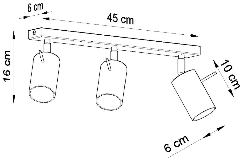 Bodové svítidlo Ring, 3x chromové kovové stínítko, (možnost polohování)