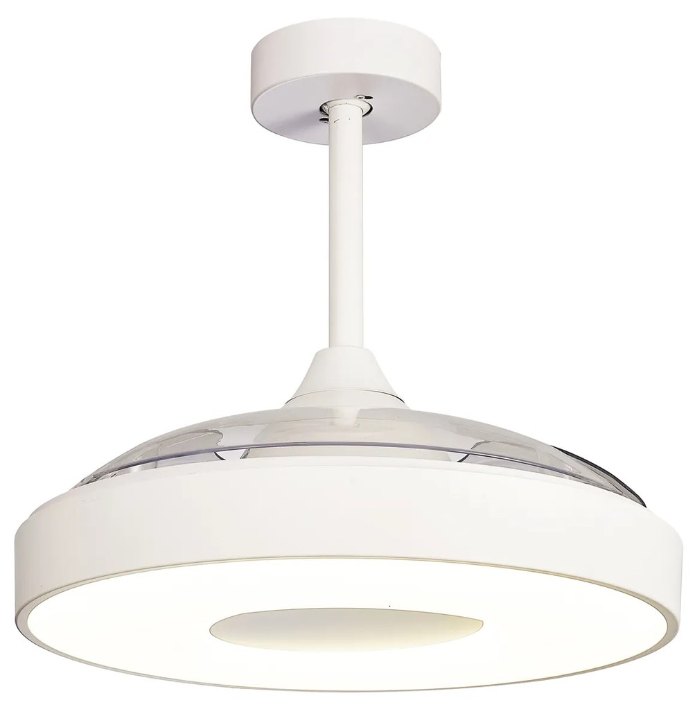 Mantra 8216 Coin, rozvinovací ventilátor se svítidlem a dálk. ovladačem, LED 60W 2700-5000K, bílá, průměr 50/106cm