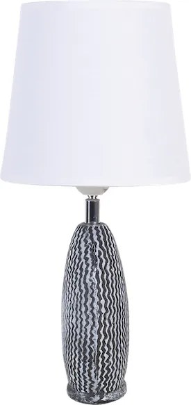 Keramická lampa šedá s bílým kloboukem 38 cm