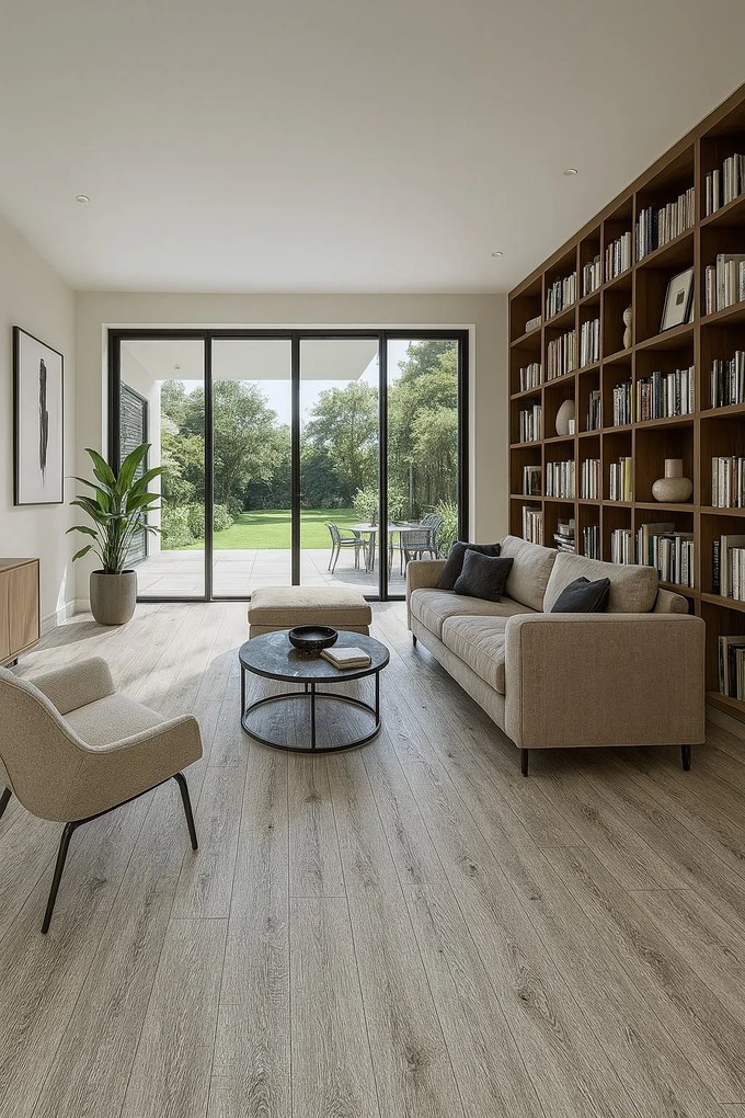 Beauflor, PVC podlaha - lino Toptex Tasmanian Oak 096L, na míru, šíře 4m,5m, šedá, filc, chodba / předsíň