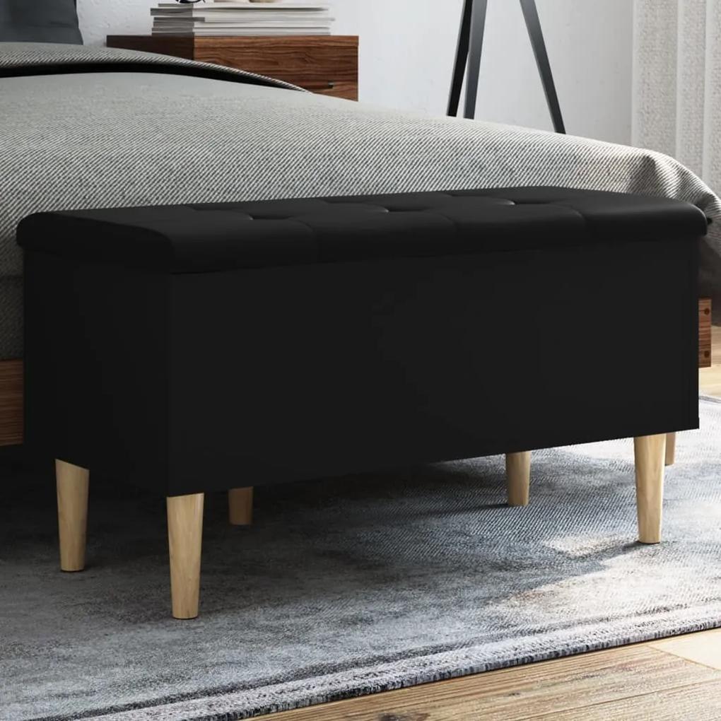 vidaXL Úložná lavice 82 x 42 x 46 cm kompozitní dřevo [835079] Barva: Černá
