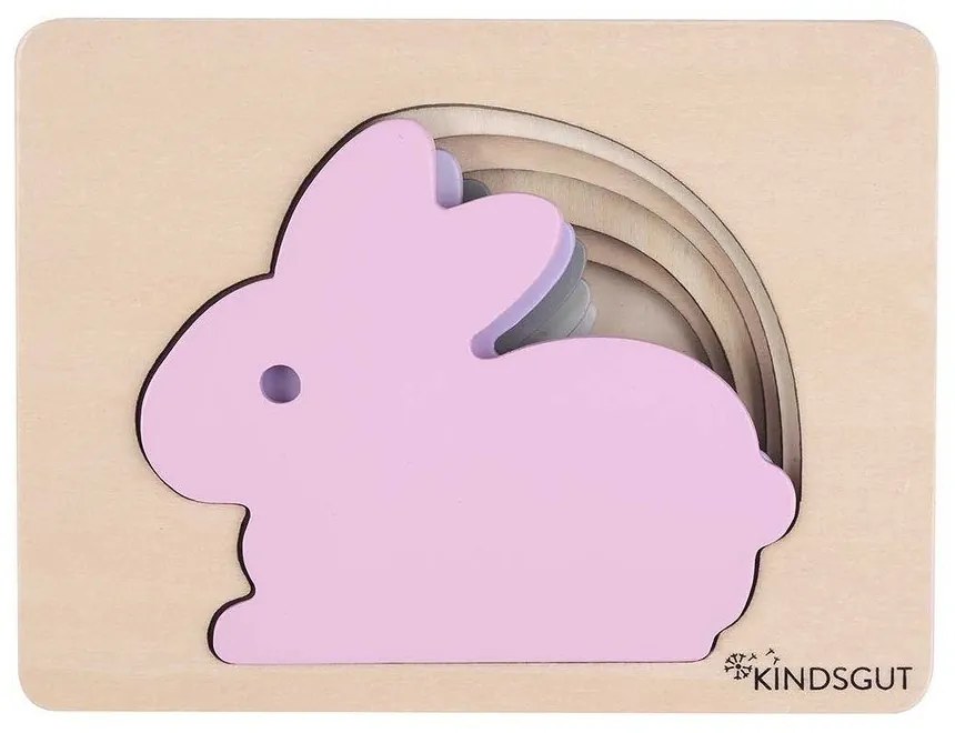Dřevěné vkládací puzzle Rabbit – Kindsgut Biano.cz