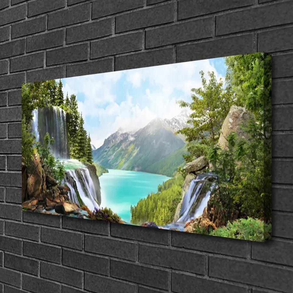 Obraz na plátně Záliv Vodopád Hory 100x50 cm