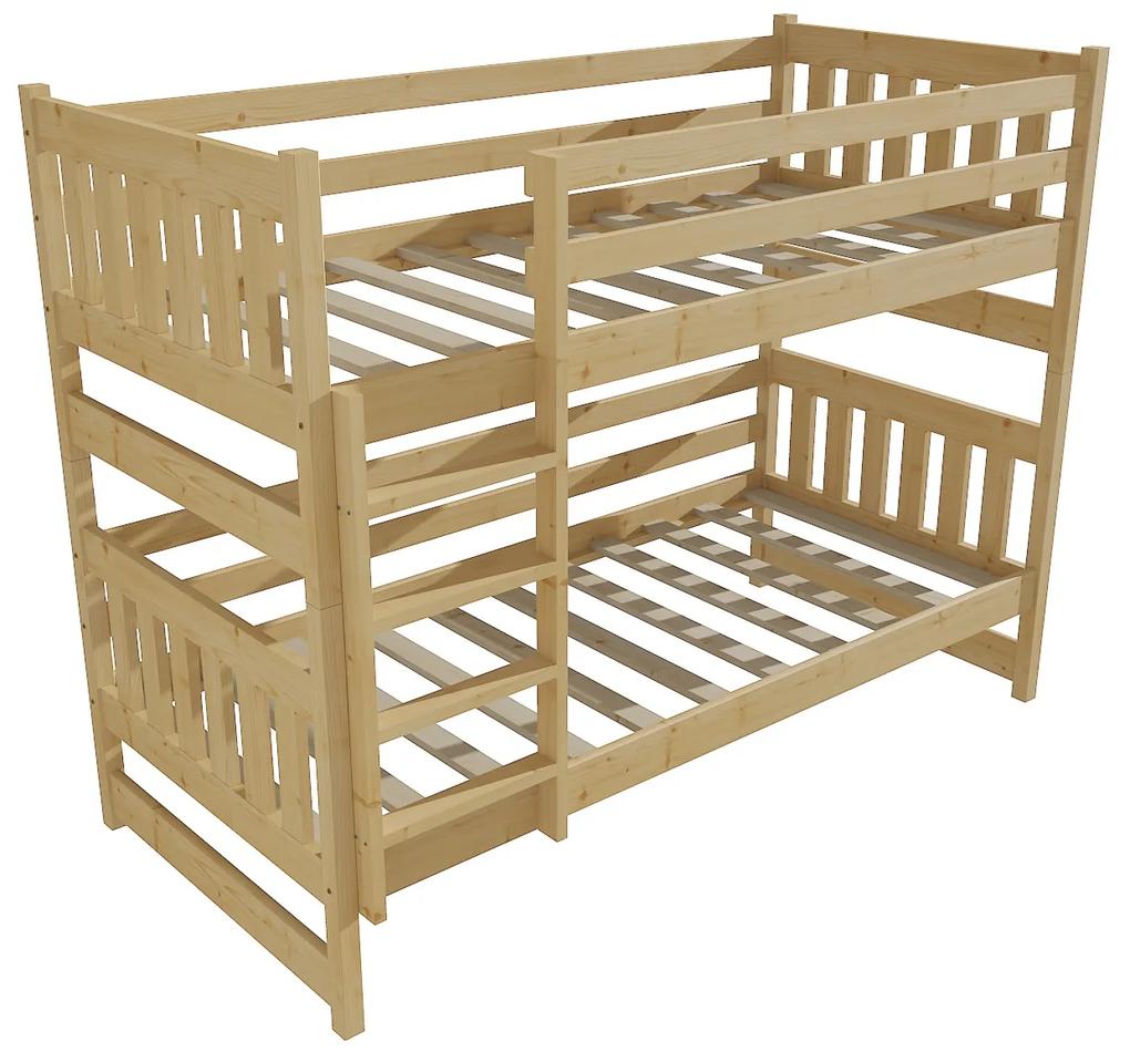 Vomaks Patrová postel PP 021 Rozměr: 90 x 180 cm, Barva: surové dřevo, Prostor mezi lůžky: 80 cm