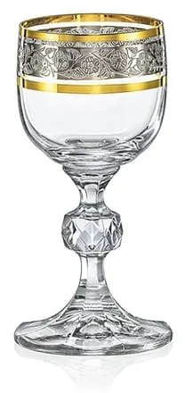 Crystalex - Bohemia Crystal Sklenice na destiláty a likéry Claudia 50 ml s dekorem Exclusive platinum, 6 ks