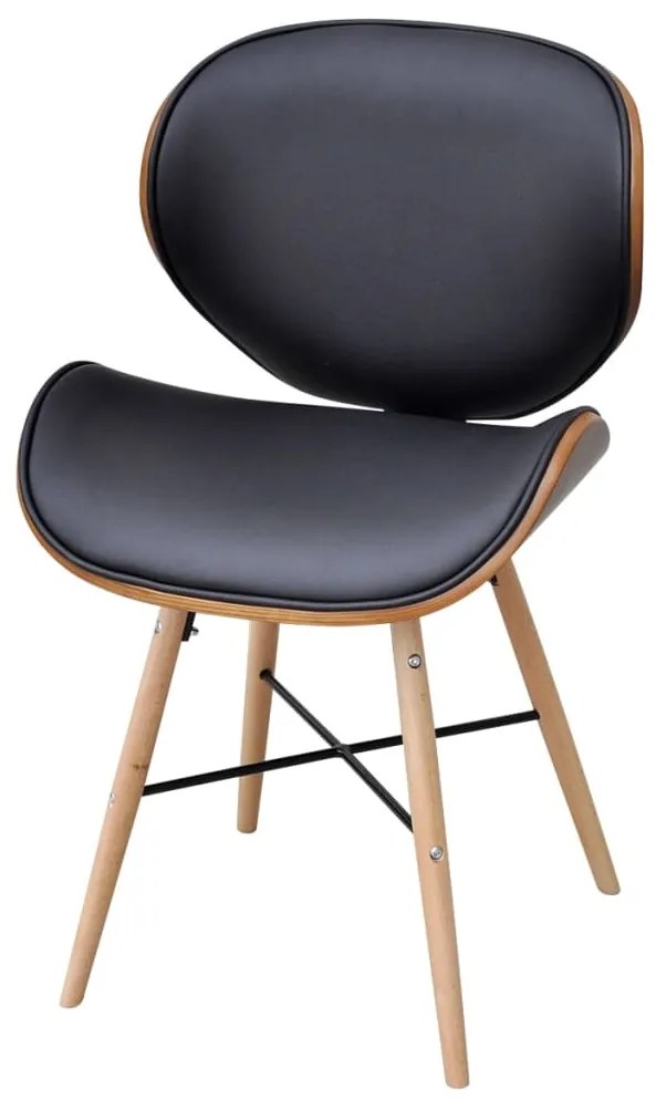 Jídelní židle 4 ks ohýbané dřevo a umělá kůže - Default Title