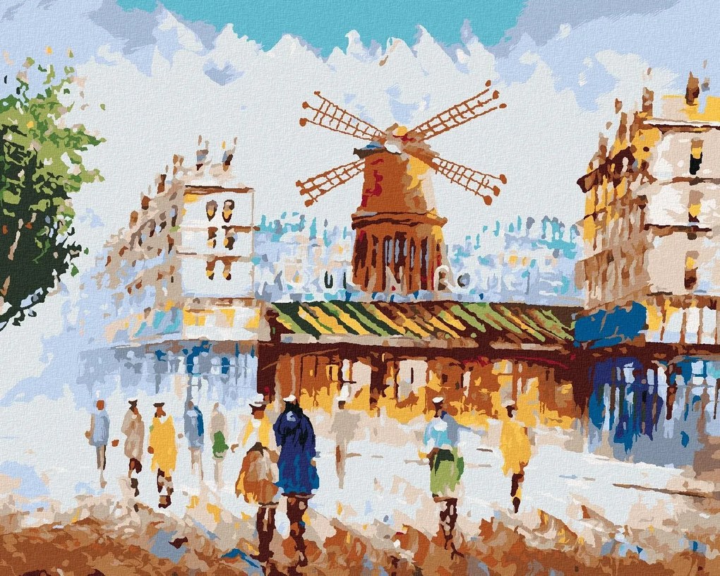 zuty zuty - malování podle čísel - moulin rouge v paříži, 40x50 cm, plátno