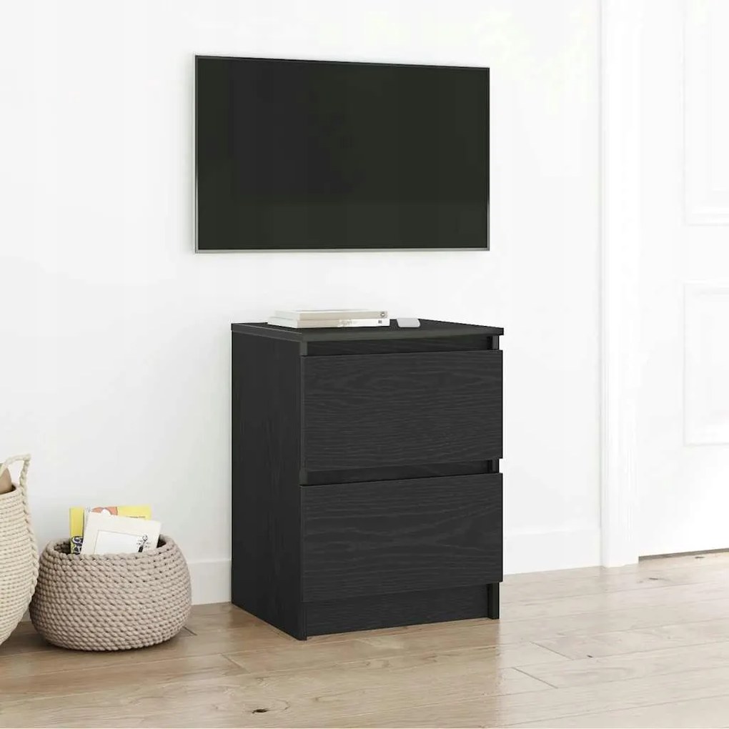Tv Skříňka Betonově Šedá 100X35X54 Cm Kompozitní Dřevo Černá 40 cm