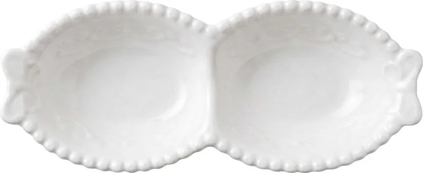 Porcelánová mistička s perličkovým okrajem a motýlky Butterfly - 17*7*3 cm / 75 ml