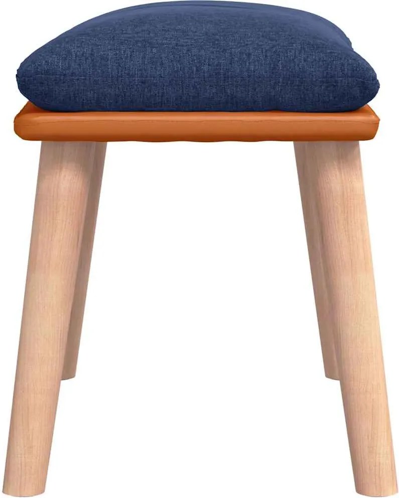Podnožka modrá 45x29,5x35 cm textil a umělá kůže 341450