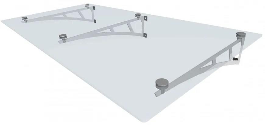 strisky-polymer.cz Skleněná stříška nad vchod s rameny saténové sklo 10mm ESG  250 cm