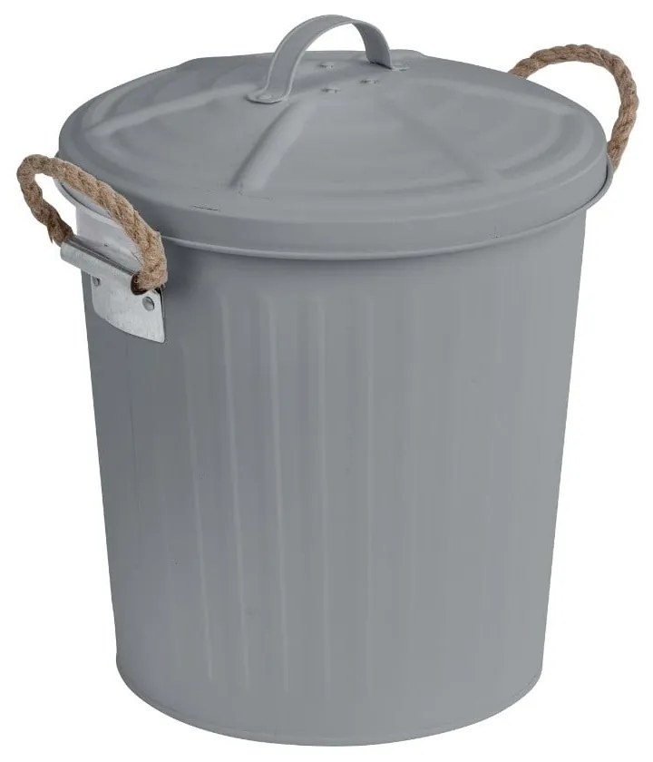 Šedý odpadkový koš z nerezové oceli Wenko