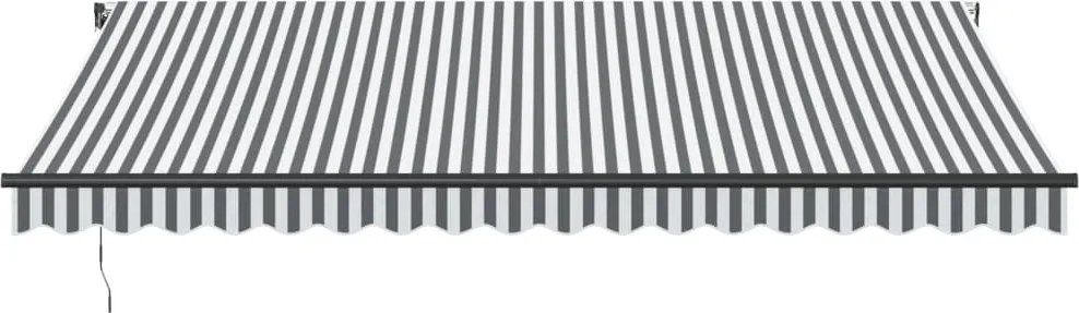 Automatická zatahovací markýza s LED antracit a bílá 450x350 cm 3215815