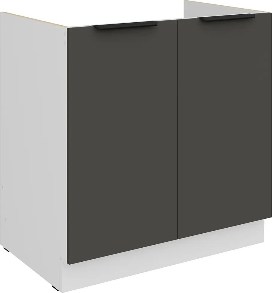 Kuchyňská linka ARIA po | 270x230 cm | UNI dvířka | bílá/šedá grafit