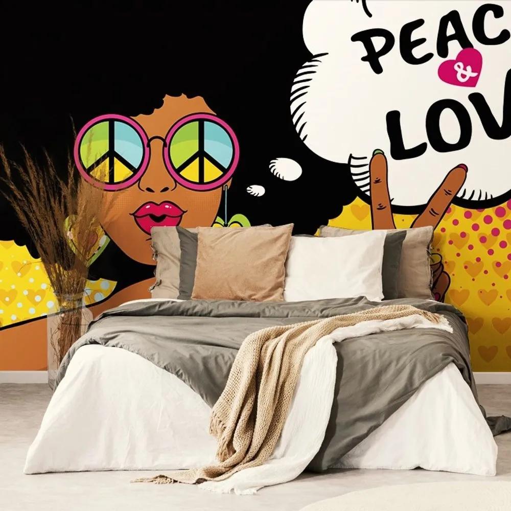 Tapeta život v míru - PEACE & LOVE - 150x100