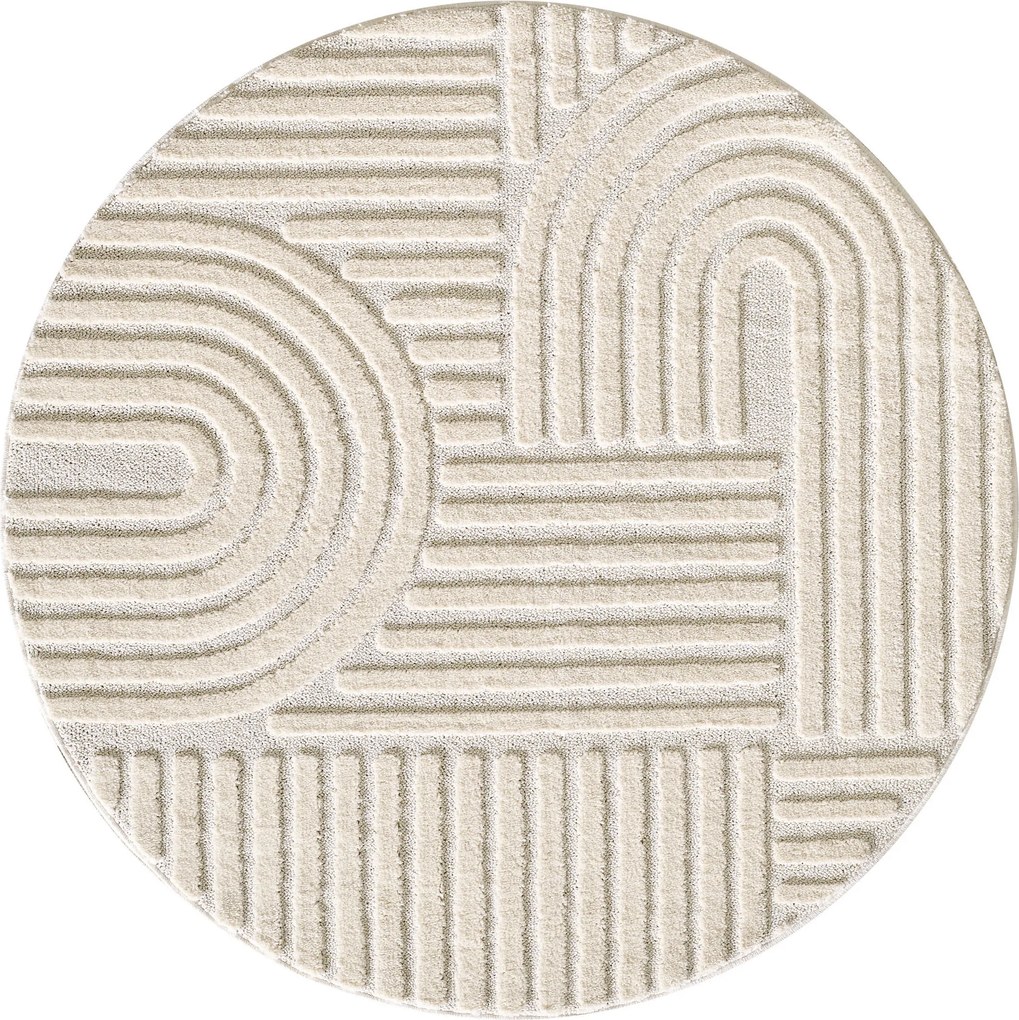 Ayyildiz, AKCE: 💧🛡️80x80 (průměr) kruh cm Kusový koberec Art 1121 Cream kruh + aplikovaná impregnace, béžová, ložnice