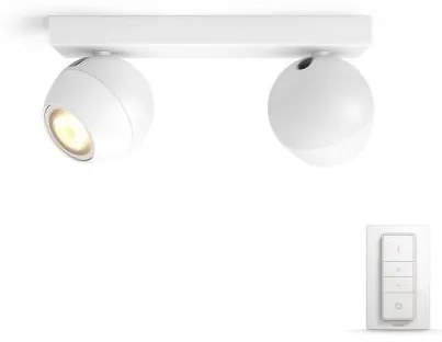 Hue White Ambiance Bodové svítidlo Philips Buckram GU10 50472/31/P7 bílé