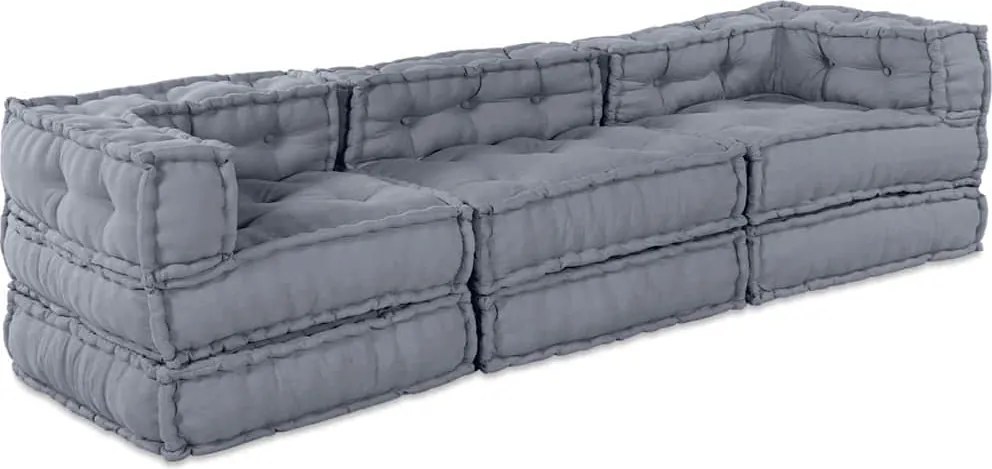 Modulová pohovka Textil Šedá 210 x 70 x 56 cm 3315092
