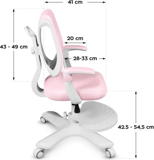 Dětská otočná židle Mark Adler Junior 4.6 Pink