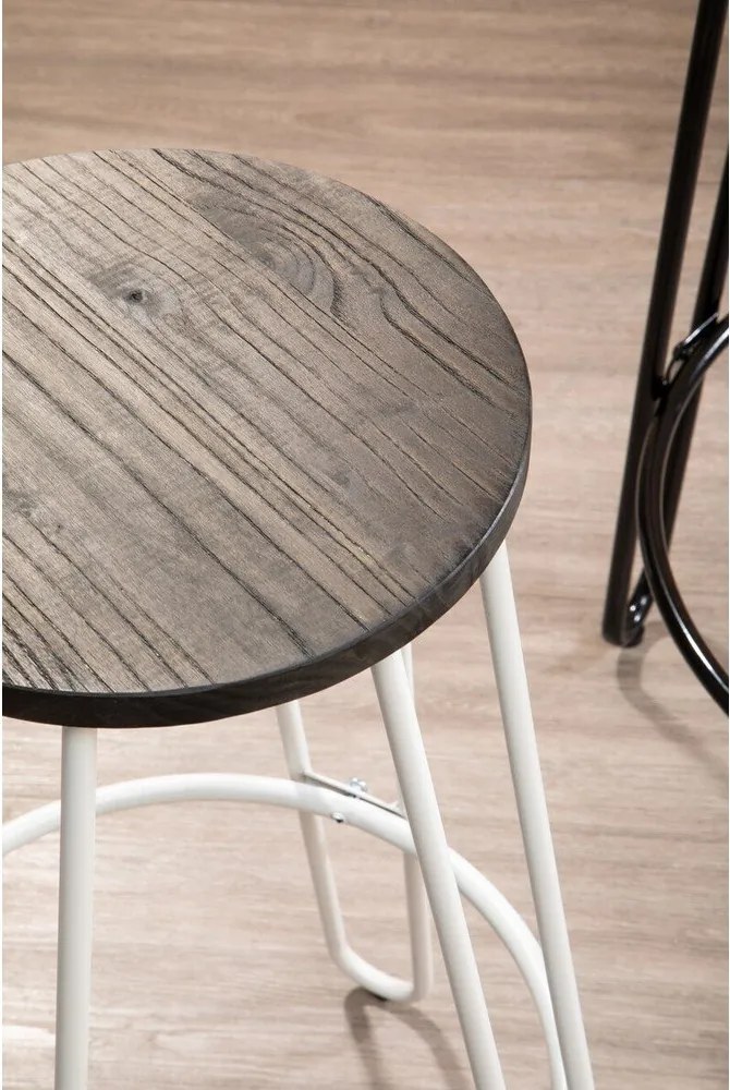 Bílá/v přírodní barvě barová stolička z jilmového dřeva (výška sedáku 75 cm) District – Premier Housewares