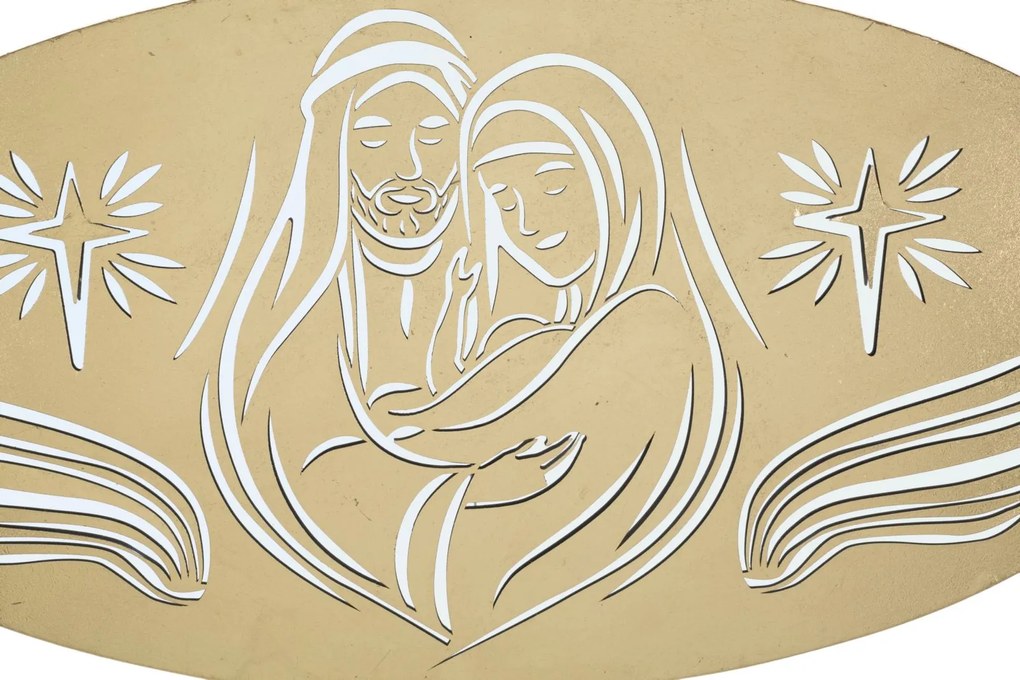 Mauro Ferretti Dekorativní panel se zrcadlem NATIVITY GOLD -B- 120X2X60 cm