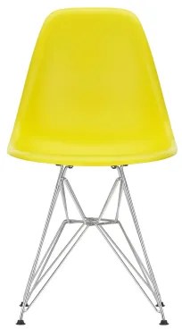 Eames Plastic Chair DSR chrom žlutá černé na tvrdou podlahu Vitra