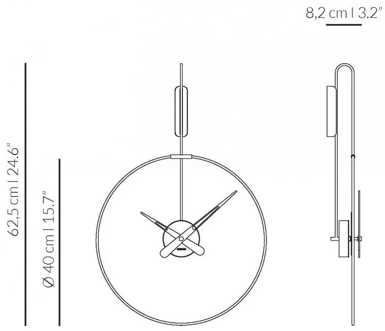 Designové nástěnné hodiny Nomon Daro Graphite small 62cm