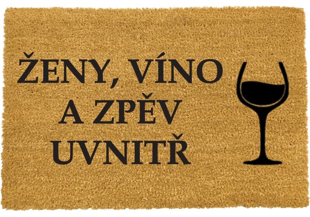 Rohožka z přírodního kokosového vlákna Artsy Doormats Víno, 40 x 60 cm