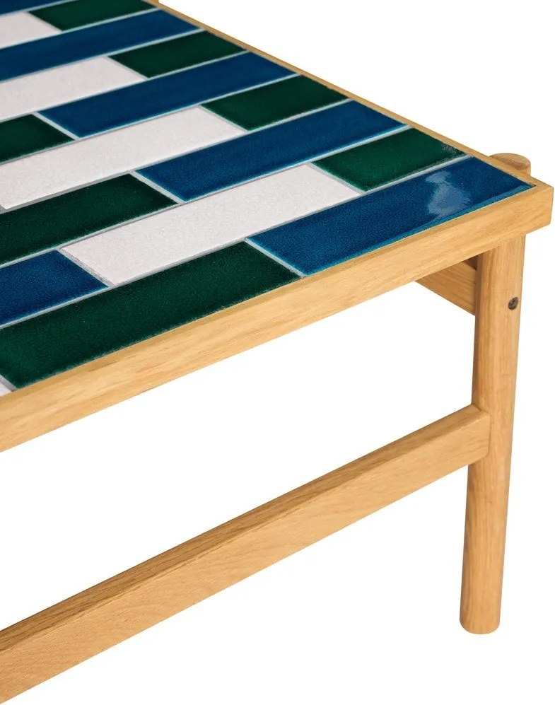 Černobílý/v přírodní barvě konferenční stolek v dekoru dubu 61x132 cm Motif – Hübsch